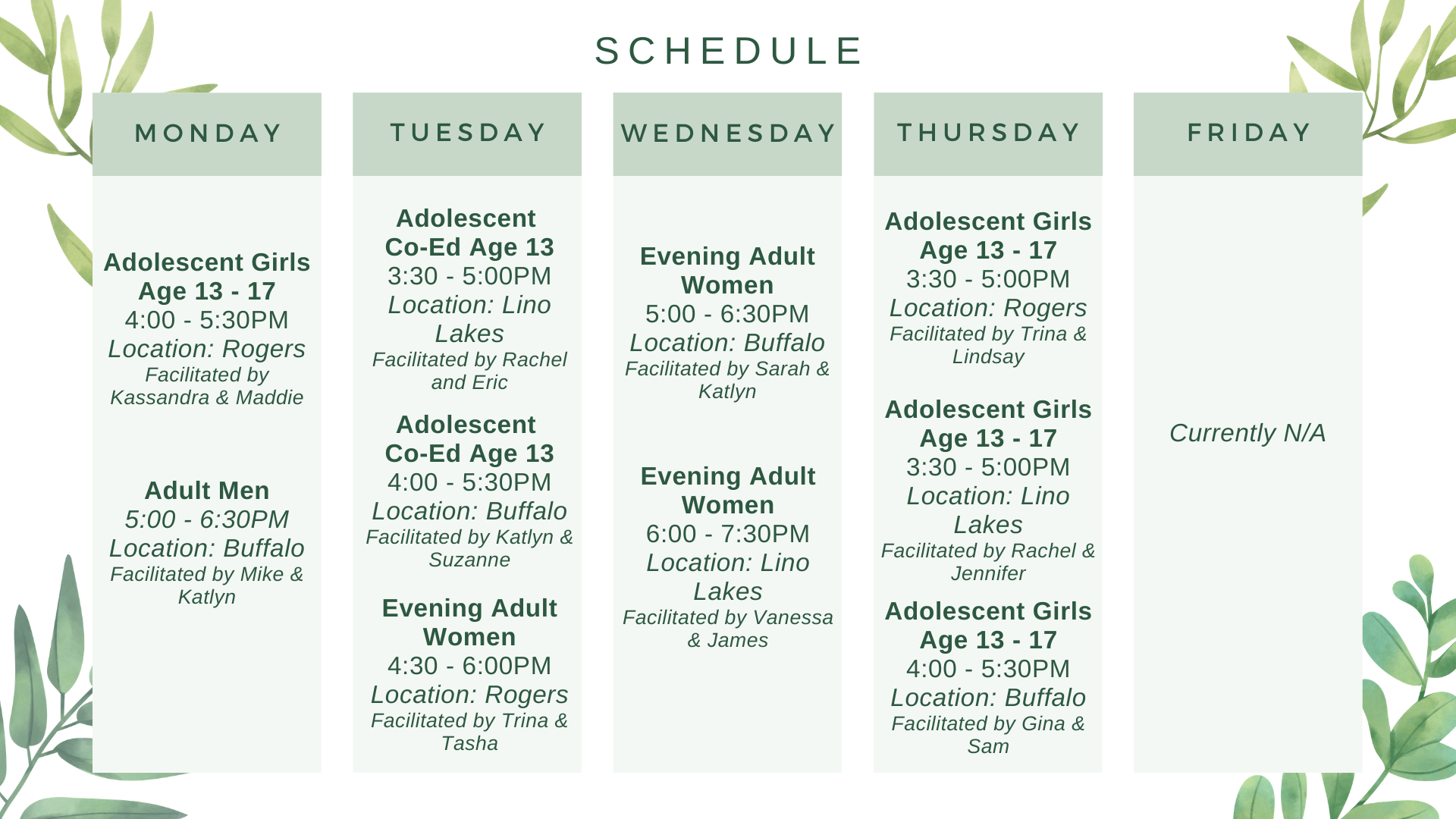 Adult Women Dialectical Behavioral Therapy (DBT) Skills Group